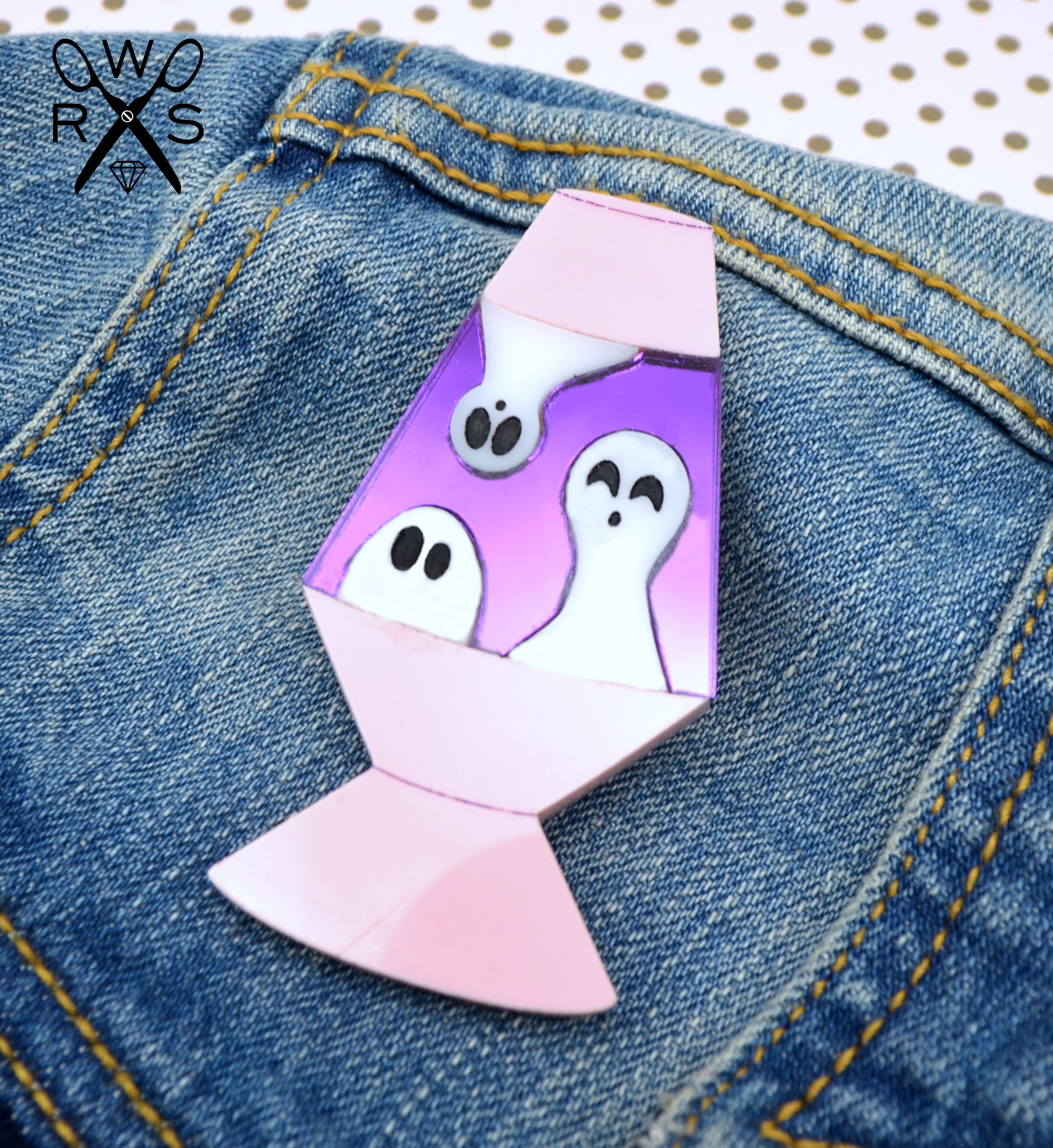 Spooky Lava Lamp Brooch in Pink - Laser Cut Acrylic Brooch – Running ...
